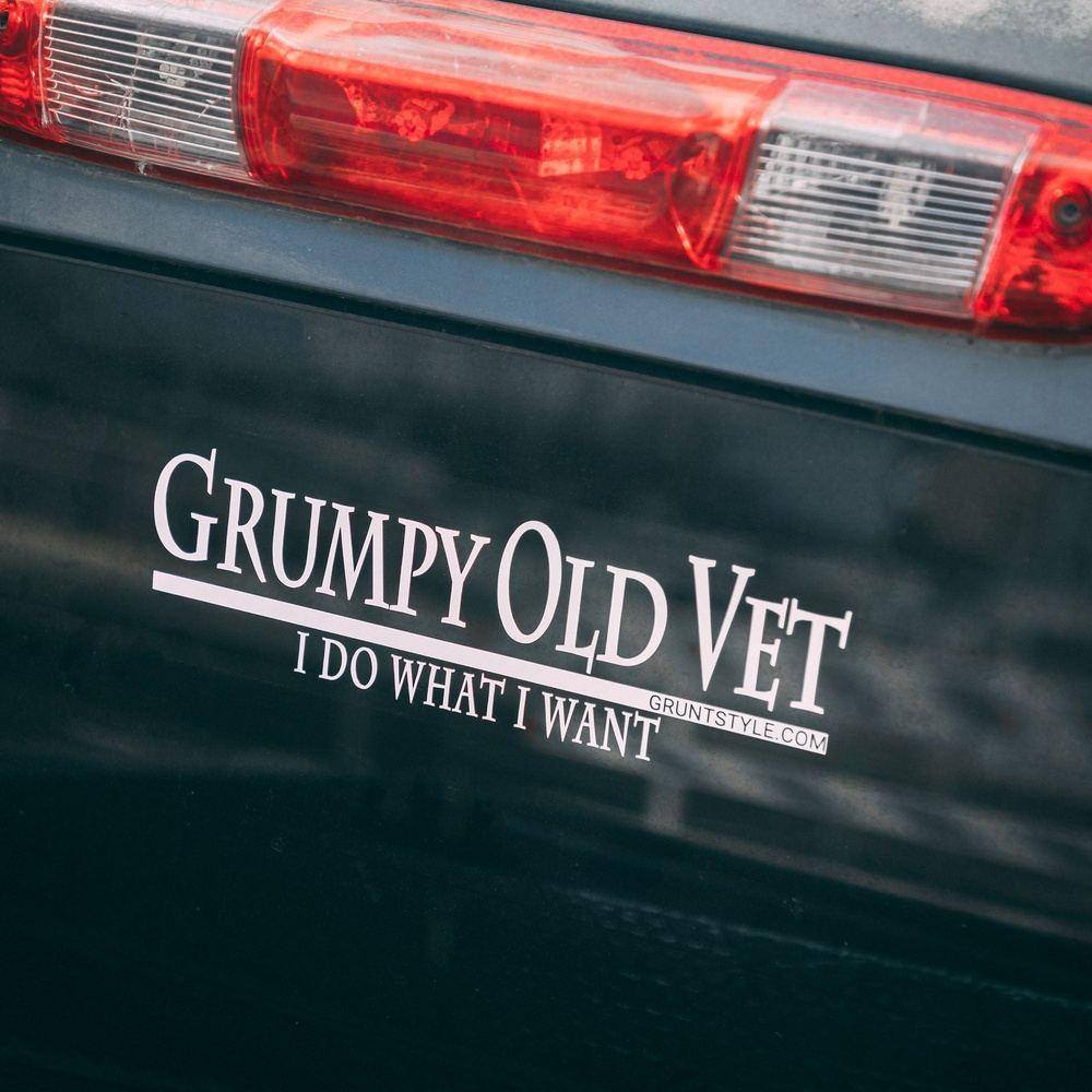 Grumpy Old Vet Vehicle Decal - Veteran Gear – Grunt Style, LLC