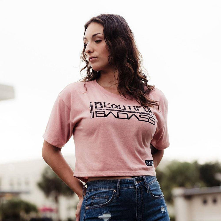 Beautiful Badass Cropped Shirt - Patriotic Tops for Women – Grunt Style ...