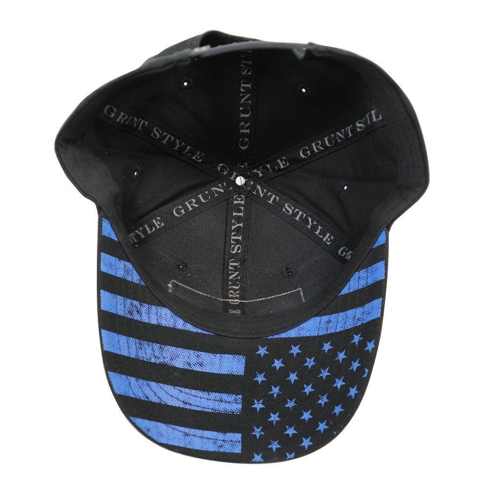 Blue Line Police Flag Hat - Patriotic Gear – Grunt Style, LLC