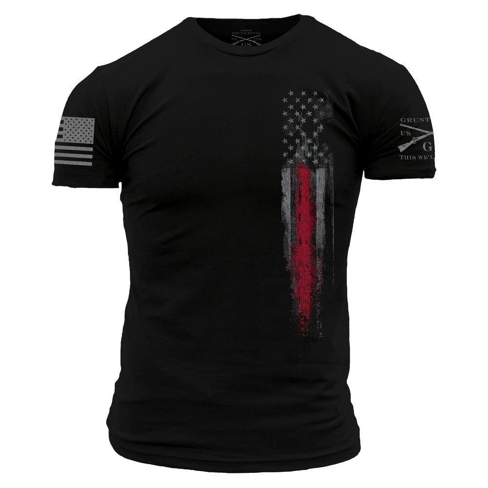 Thin Red Line Flag Shirts | Red Line Flag Graphic Tee – Grunt Style, LLC